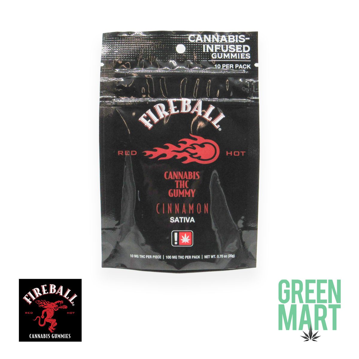 Fireball - Cinnamon Gummies 10pk | Green Mart Beaverton